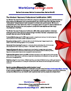 Workers' Recovery Professional Certification (WRP) - WorkCompCollege ...
